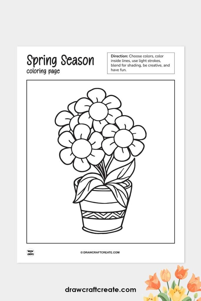 10 Free Printable Spring Coloring Pages - Draw Craft Create