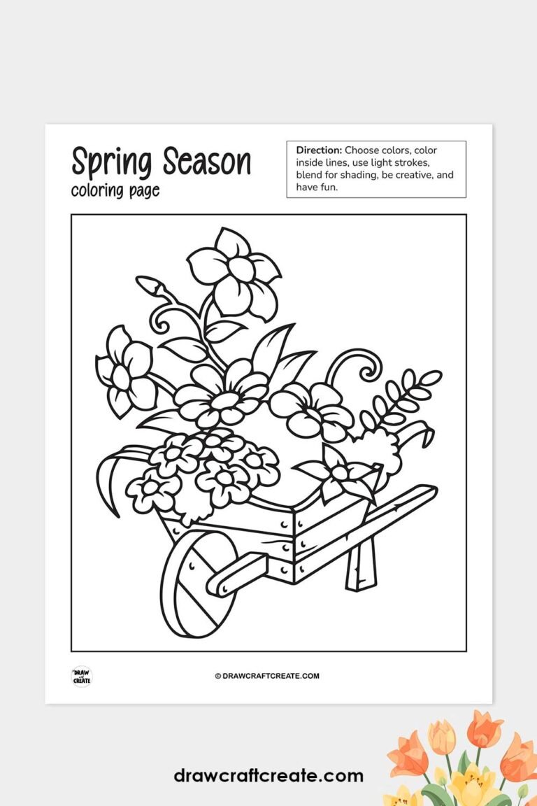 10 Free Printable Spring Coloring Pages - Draw Craft Create