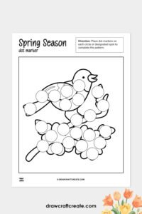 Free Printable Spring Dot Marker Coloring Pages - Draw Craft Create