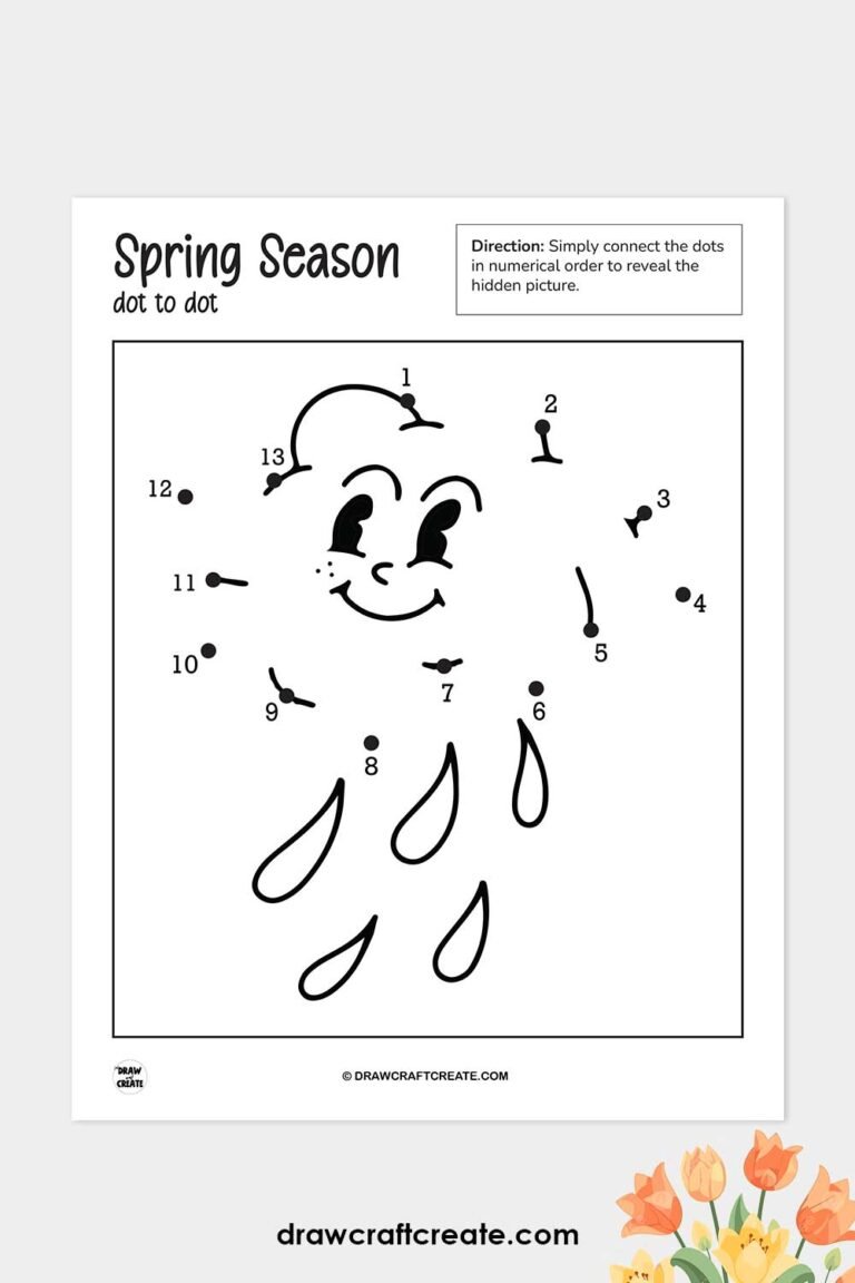 Free Printable Spring Dot To Dot Pages - Draw Craft Create