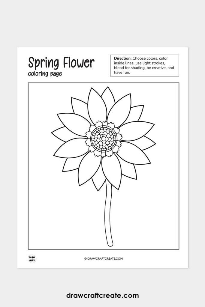 Spring Flower Coloring Pages - Draw Craft Create