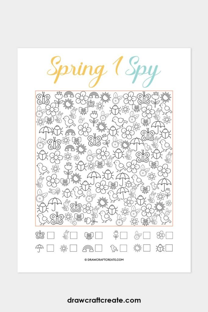 Free Printable Spring I Spy Game - Draw Craft Create