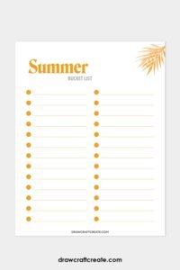 Free Printable Summer Bucket List Planner (20 Templates) - Draw Craft ...