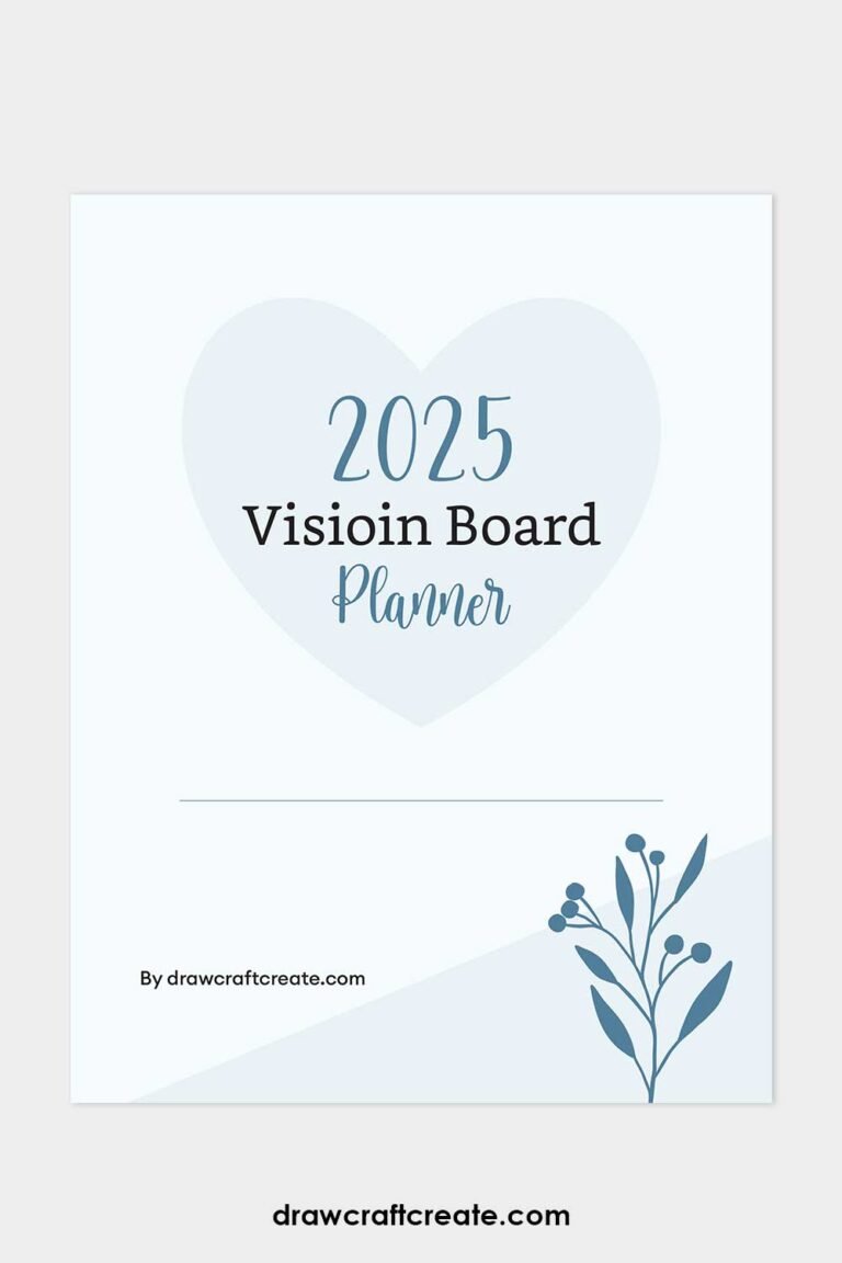 Free Printable Vision Board Planner Template (27 Pages) - Draw Craft Create