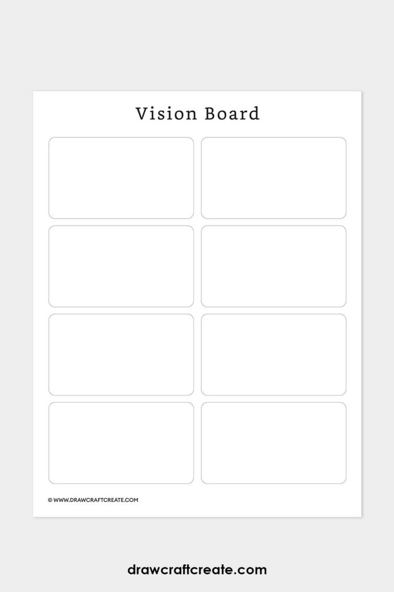 Free Printable Vision Board Planner Template (27 Pages) - Draw Craft Create