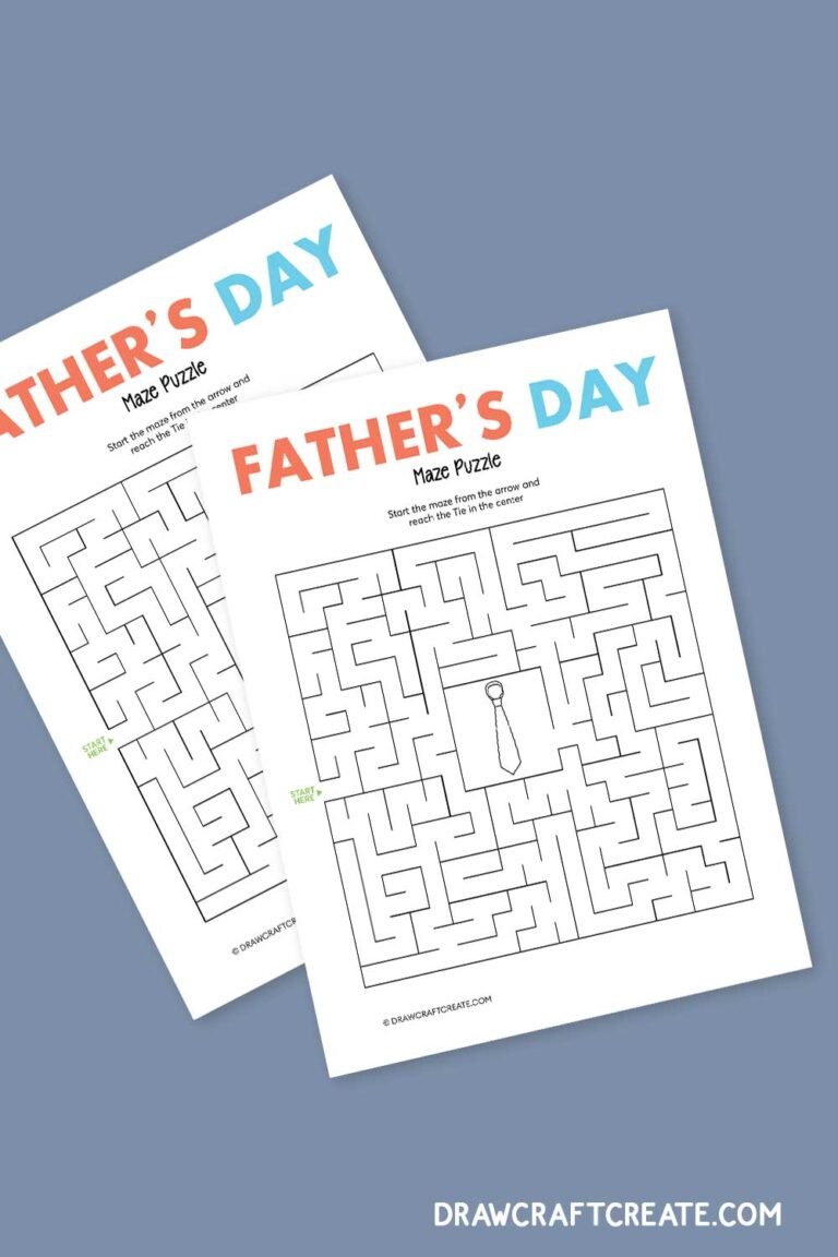 Free Printable Father's Day Maze Puzzle - Draw Craft Create