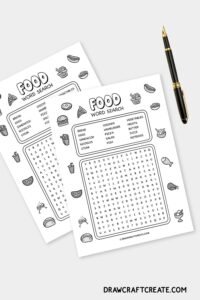 Free Printable Food Word Search - Draw Craft Create