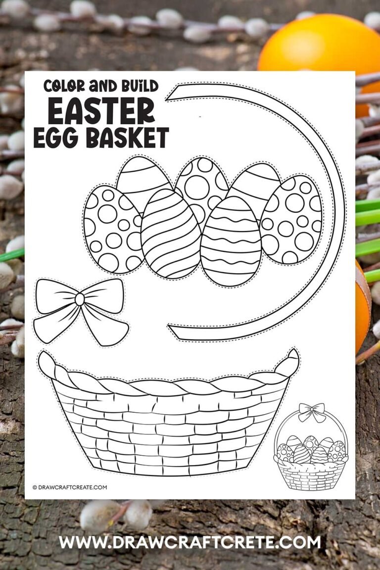 Free Printable Build a Easter Egg Basket Craft - Draw Craft Create