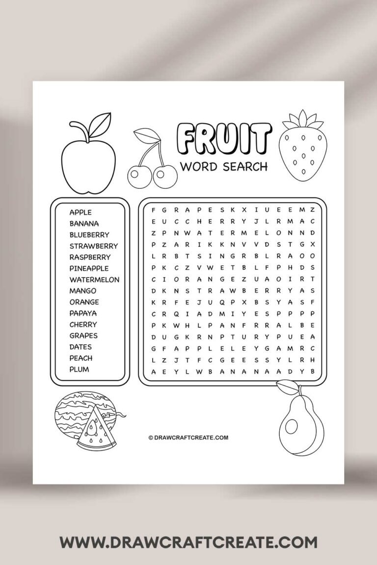 Free Large Print Word Search Puzzles (100+ Games) - Draw Craft Create