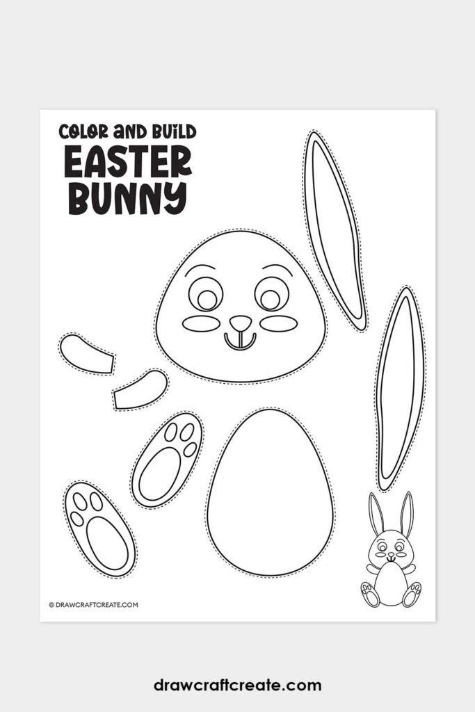 Free Printable Build a Bunny Craft - Draw Craft Create