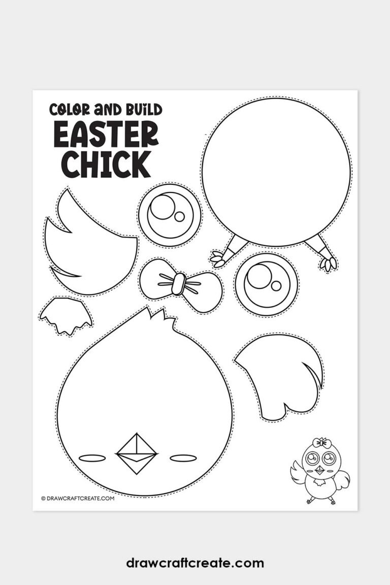 Free Printable Build a Chick Craft - Draw Craft Create