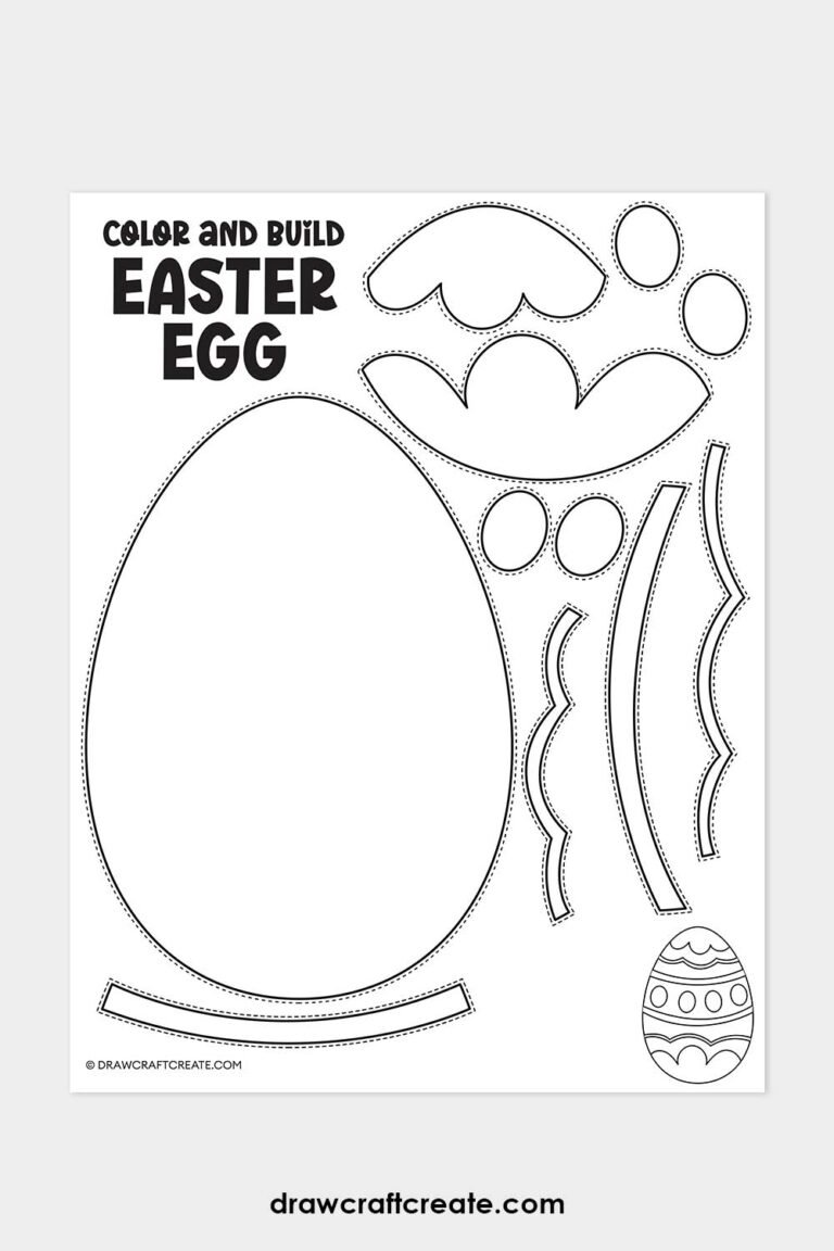 Free Printable Build a Easter Egg Craft - Draw Craft Create