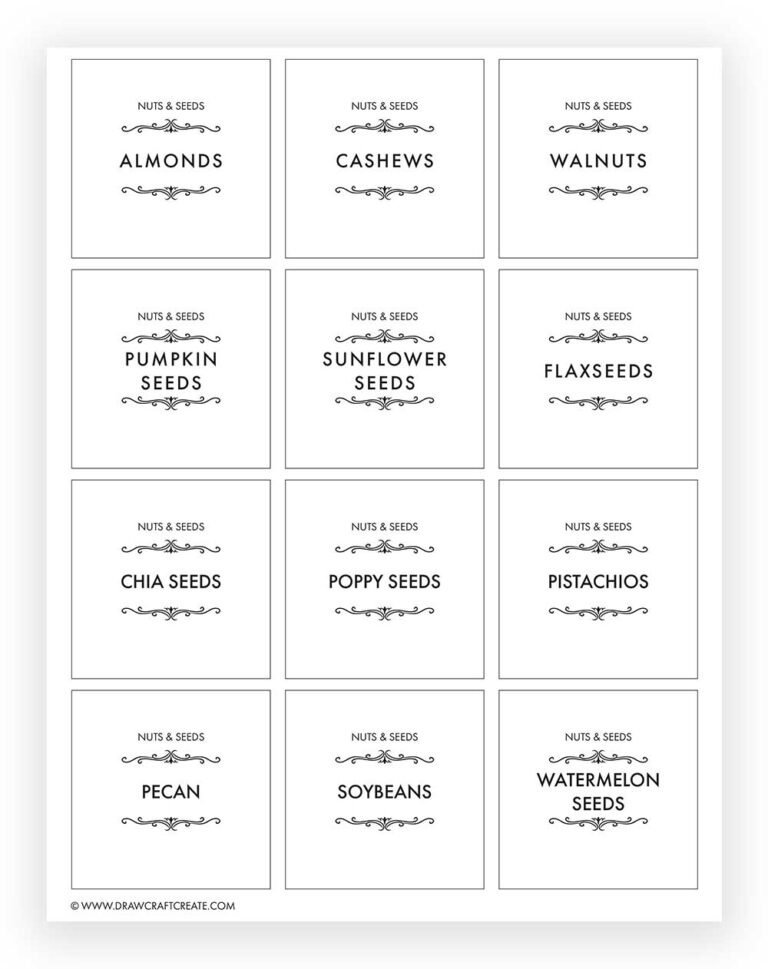 Free Editable Printable Kitchen Pantry Labels - Draw Craft Create