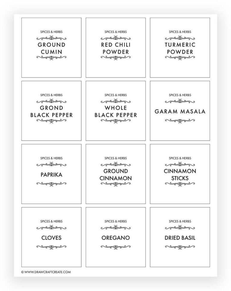Free Editable Printable Kitchen Pantry Labels - Draw Craft Create