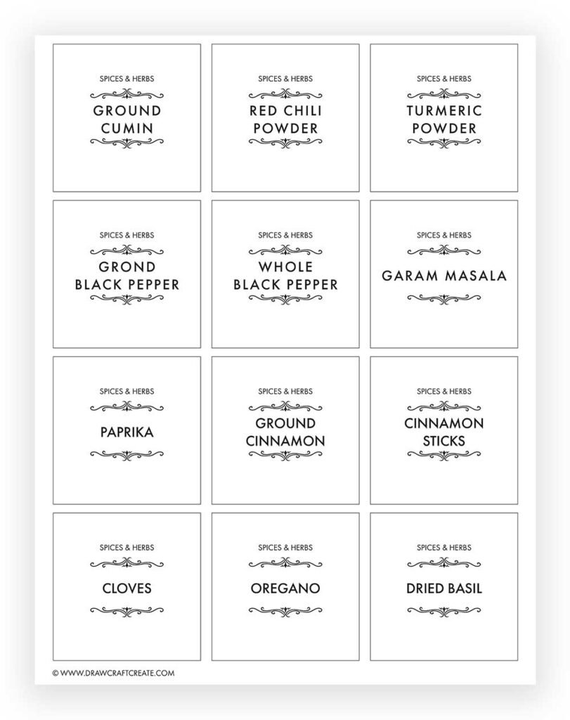 Free Editable Printable Kitchen Pantry Labels - Draw Craft Create