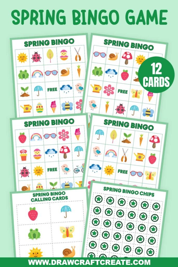 Free Printable Spring Bingo Game - Draw Craft Create