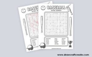 Free Printable Baseball Word Search - Draw Craft Create