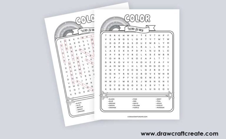 Free Printable Color Word Search - Draw Craft Create