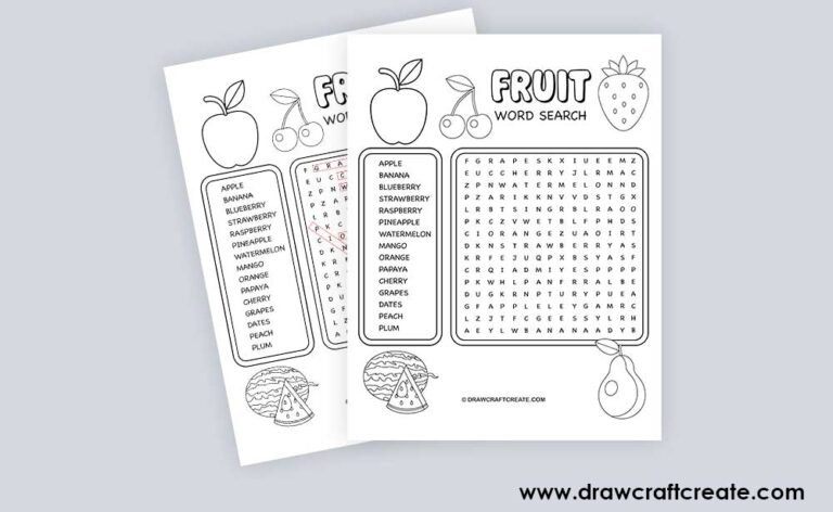 Free Printable Fruit Word Search - Draw Craft Create