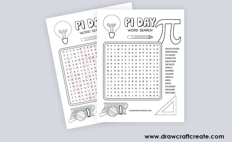 Free Printable Pi Day Word Search - Draw Craft Create