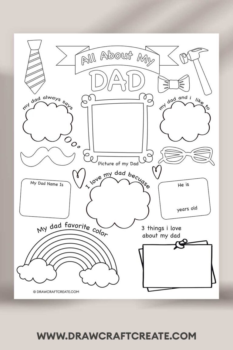 Free Printable All About My Dad Questionnaires - Draw Craft Create