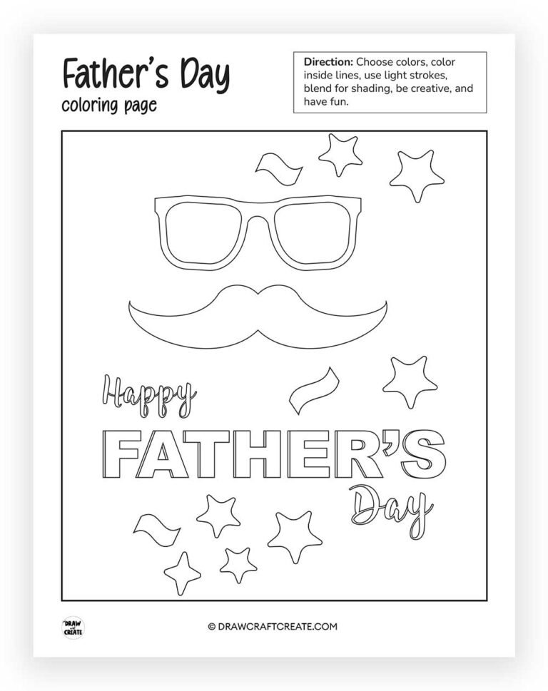 Free Printable Father's Day Coloring Pages - Draw Craft Create