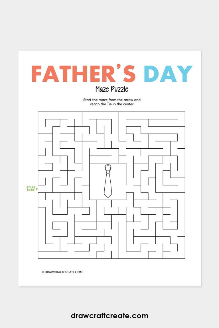 Free Printable Father's Day Maze Puzzle - Draw Craft Create