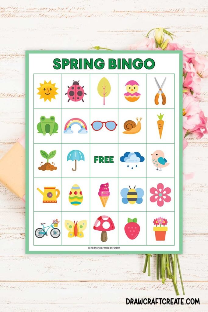Free Printable Spring Bingo Game - Draw Craft Create