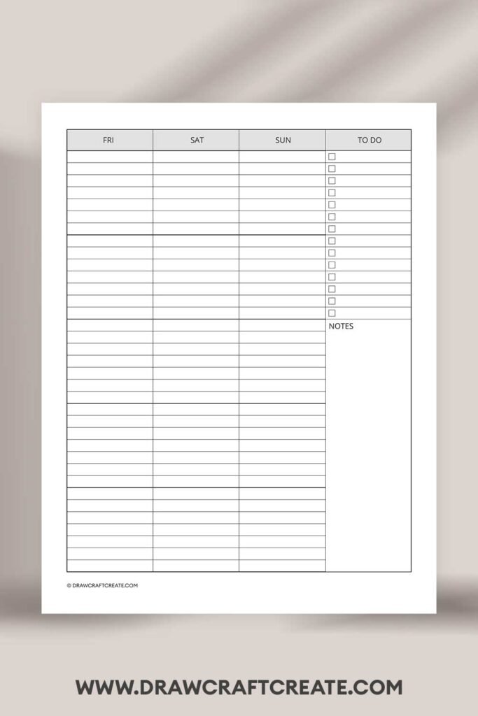 Free Printable Monthly Planner Template - Draw Craft Create