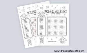 Free Printable Under The Sea Word Search - Draw Craft Create
