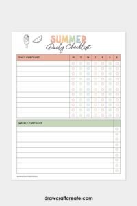 Free Printable Summer Planner 2026 (24 Pages) - Draw Craft Create