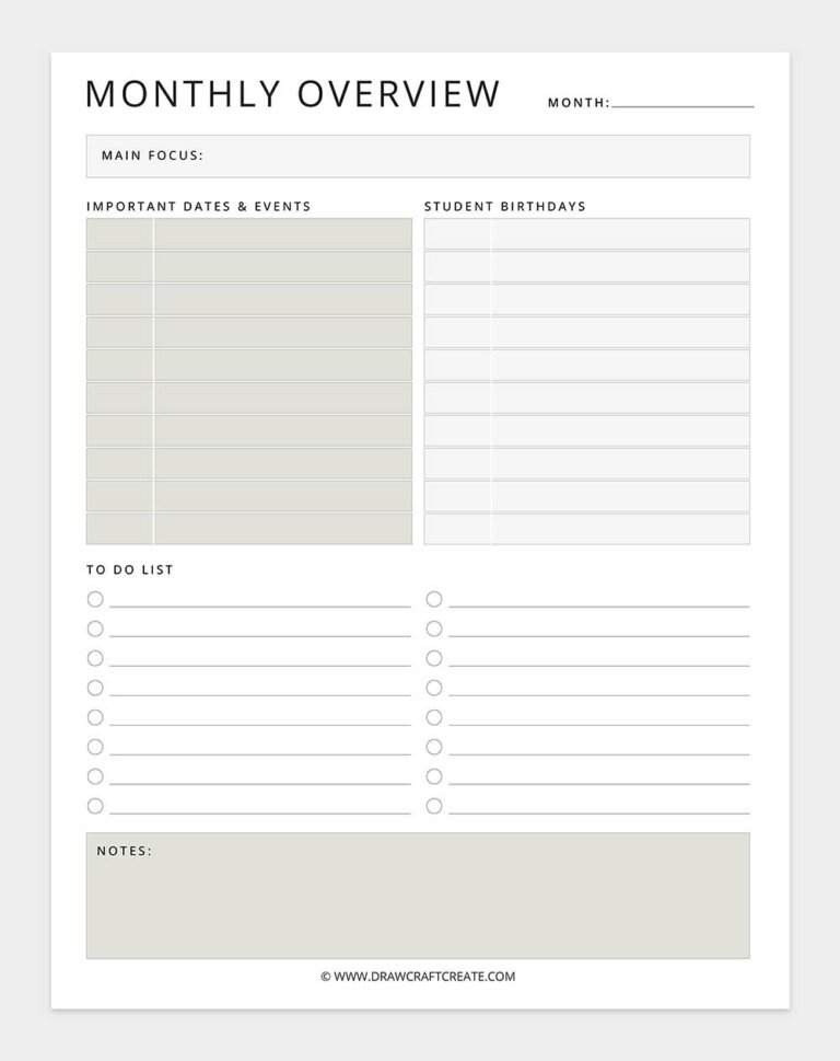 Free Teacher Planner Printables (2025-2026) - Draw Craft Create