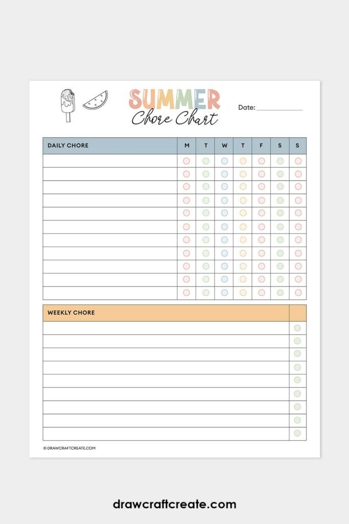 Free Printable Summer Planner 2026 (24 Pages) - Draw Craft Create