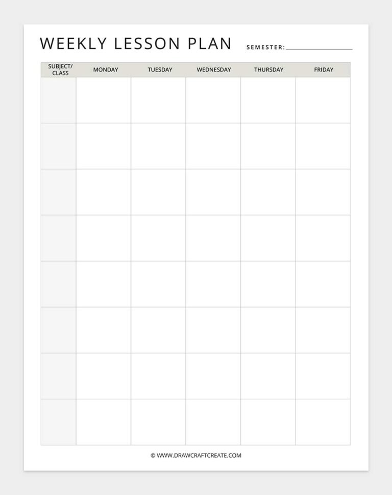 Free Teacher Planner Printables (2025-2026) - Draw Craft Create