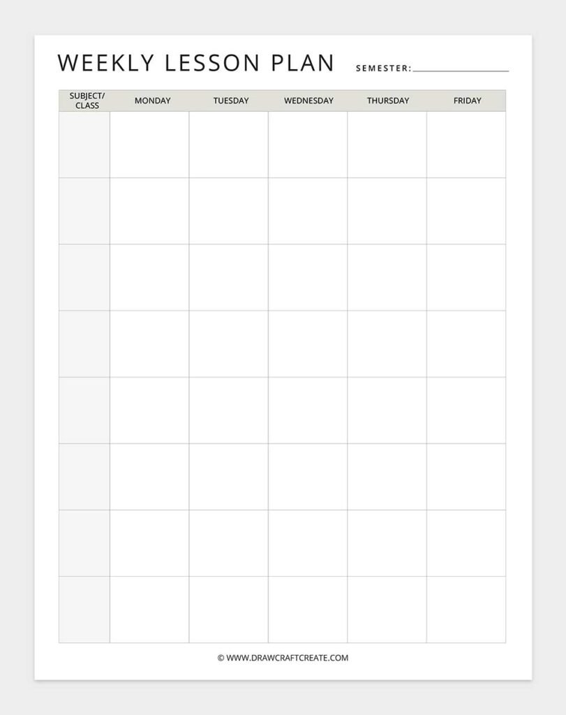 Free Teacher Planner Printables (2025-2026) - Draw Craft Create
