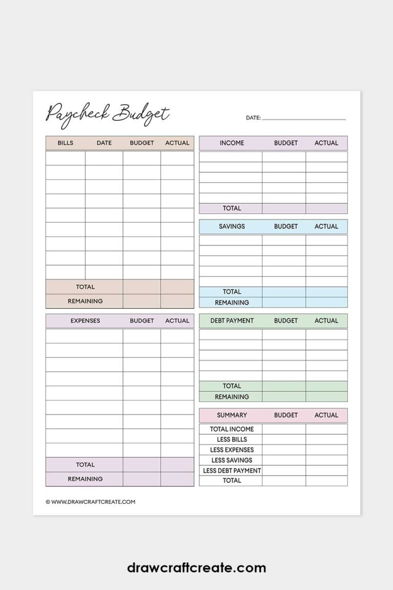 Free Budget Planner Printables - Draw Craft Create