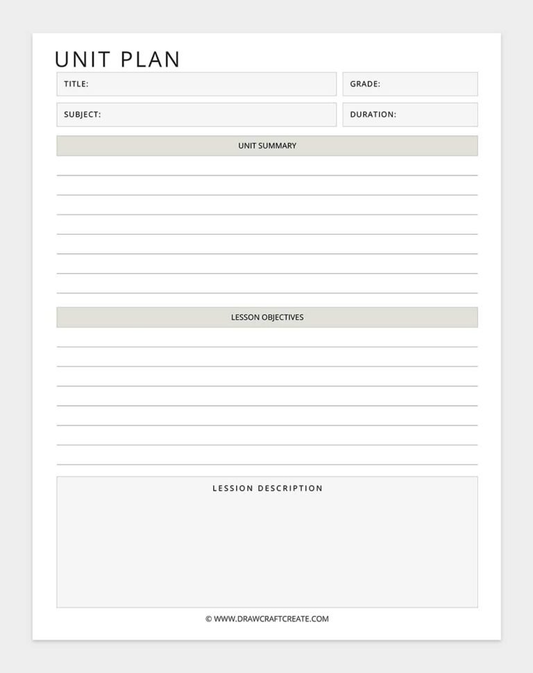 Free Printable Teacher Planner (54 Pages) - Draw Craft Create