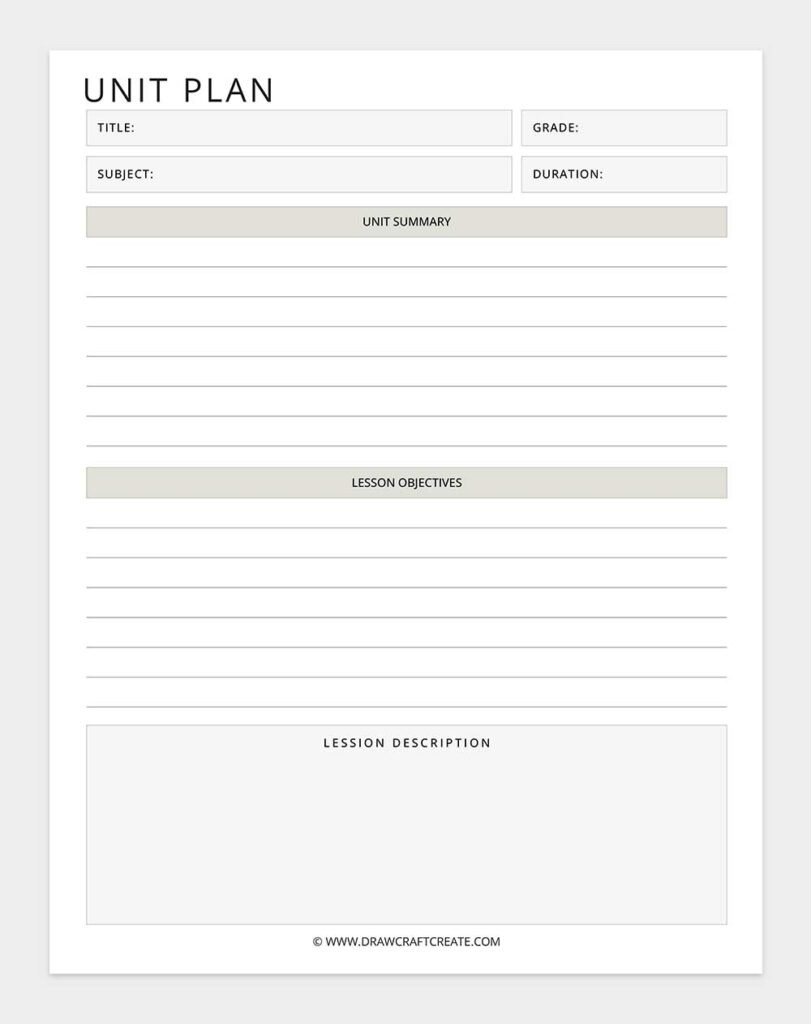 Free Printable Teacher Planner (54 Pages) - Draw Craft Create