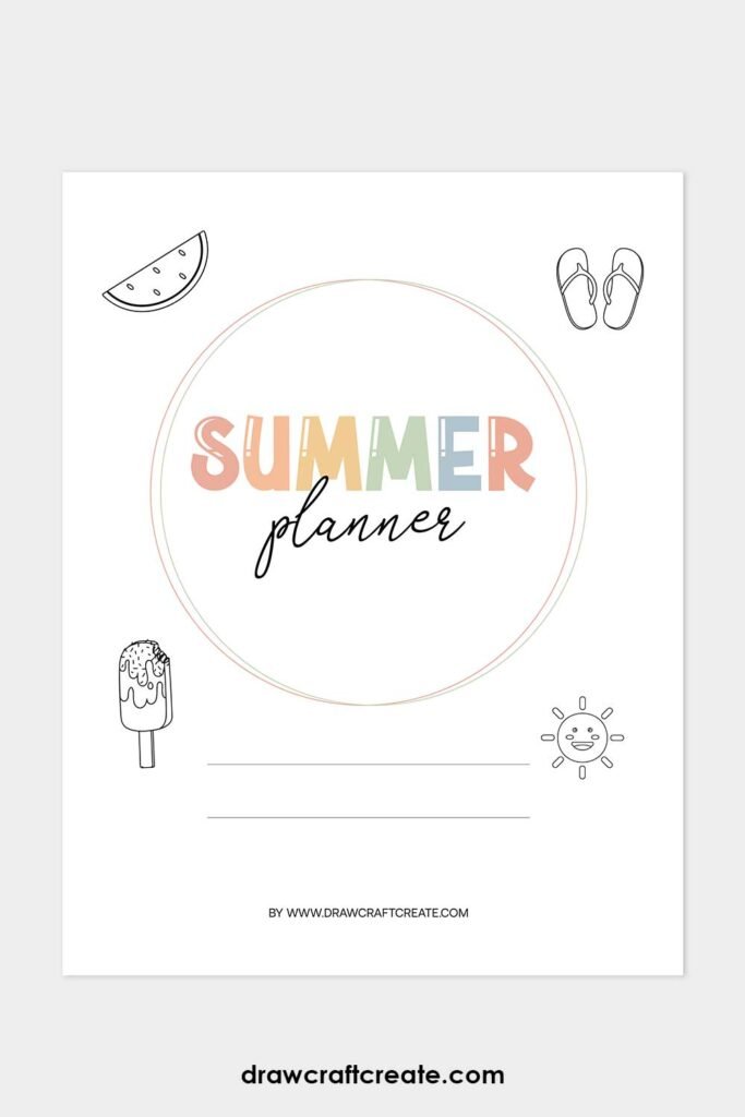 Free Printable Summer Planner 2026 (24 Pages) - Draw Craft Create