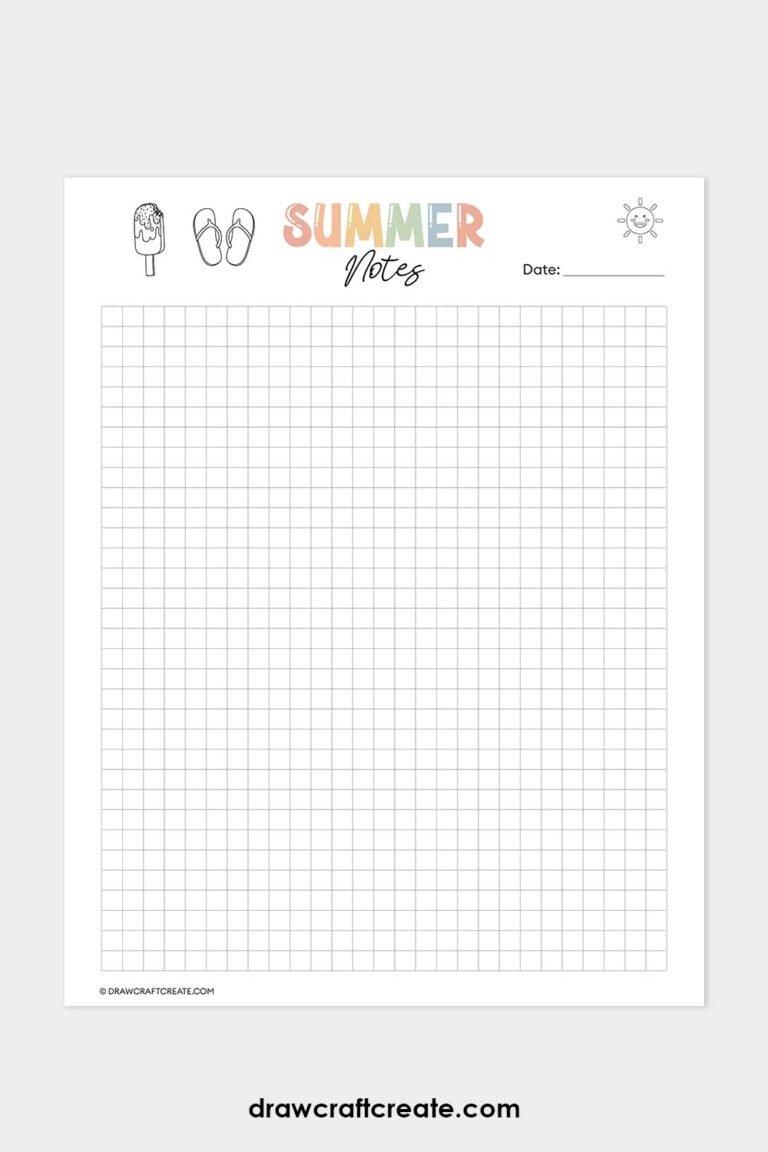 Free Printable Summer Planner 2026 (24 Pages) - Draw Craft Create