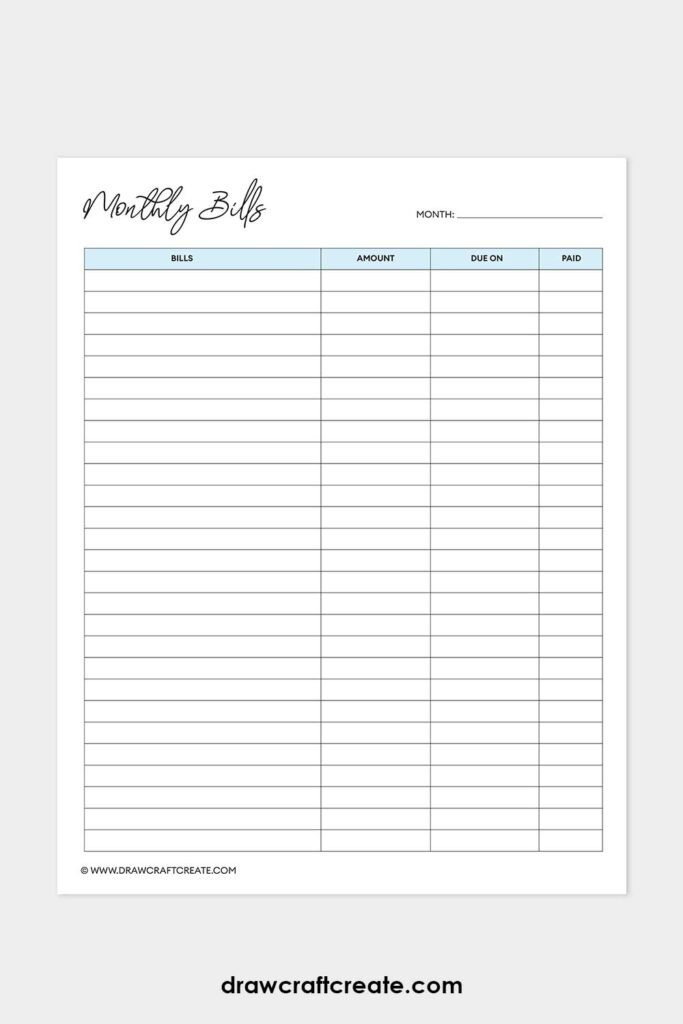 Free Budget Planner Printables - Draw Craft Create