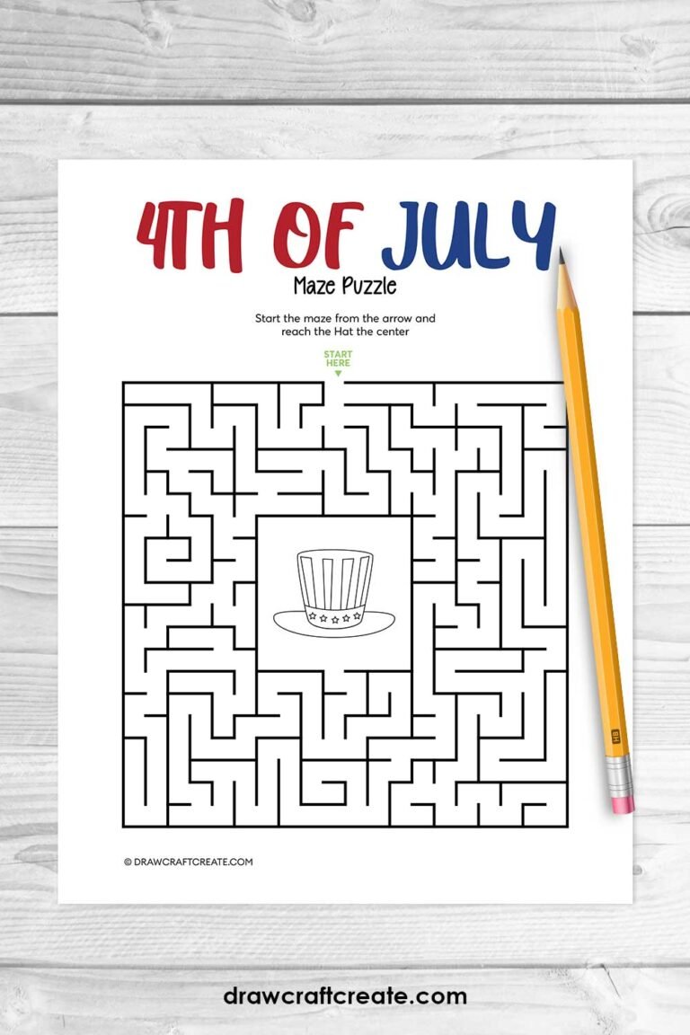 Free 4th of July Maze Printable - Draw Craft Create