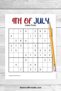 Free Printable 4th Of July Sudoku Puzzle - Draw Craft Create