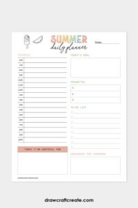 Free Printable Summer Planner 2026 (24 Pages) - Draw Craft Create