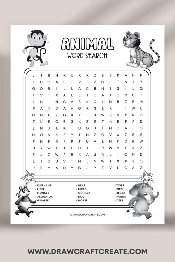 Free Large Print Word Search Puzzles (100+ Games) - Draw Craft Create