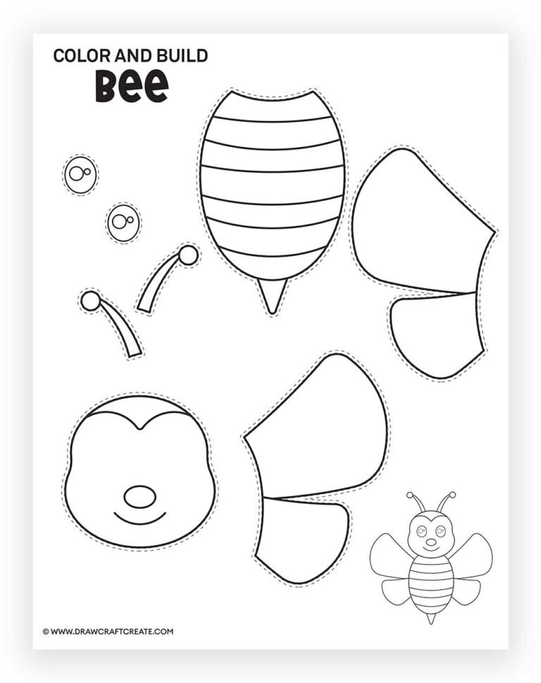 Free Printable Build a Bee Craft - Draw Craft Create