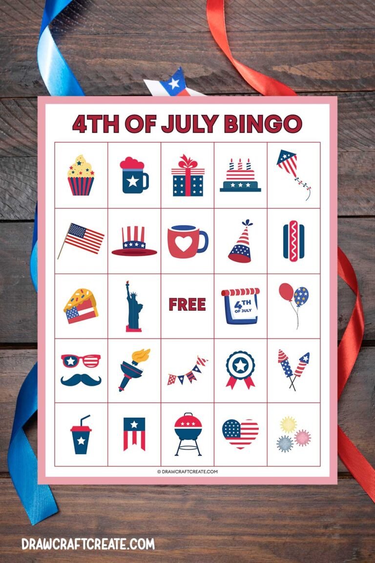 Free Printable 4th Of July Bingo Game Card - Draw Craft Create