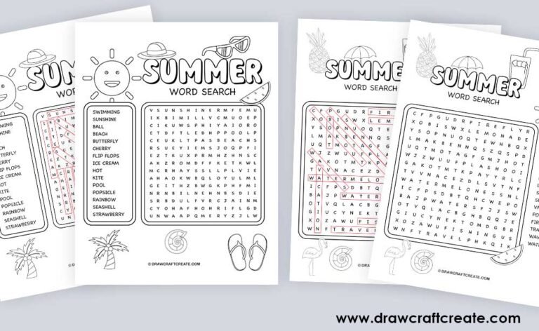 Free Printable Summer Word Search Puzzles For Kids - Draw Craft Create