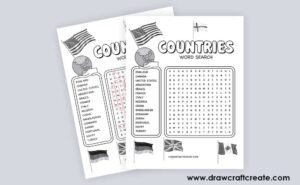 Free Printable Countries Word Search - Draw Craft Create