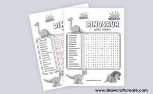 Free Printable Dinosaur Word Search - Draw Craft Create
